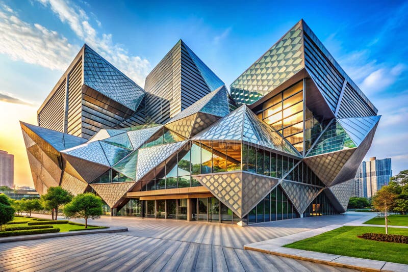 Modern Architecture - Geometric Shapes Stock Illustration ...