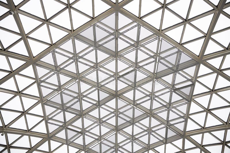 Modern Architecture Glass Triangle Window or Roof Building Dome Stock ...