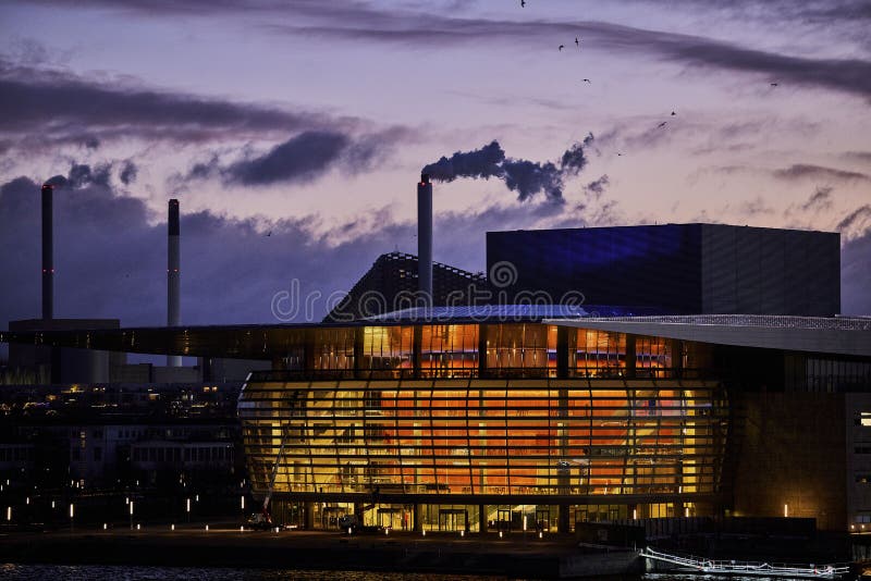 Modern Architecture with Glass Windows in Denmark Stock Image - Image ...