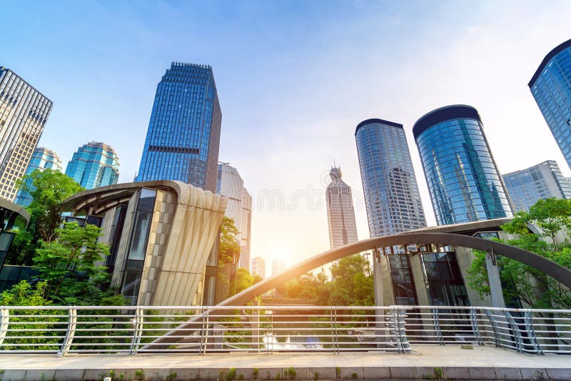 Modern Architecture in Hangzhou Stock Photo - Image of constructions ...