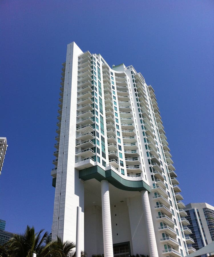 Modern Architecture of this High Building in Miami Stock Image - Image ...