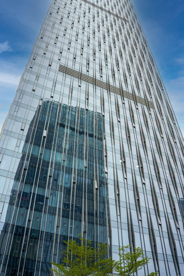 Modern Architecture High-rise Building, Glass Curtain Wall Office ...