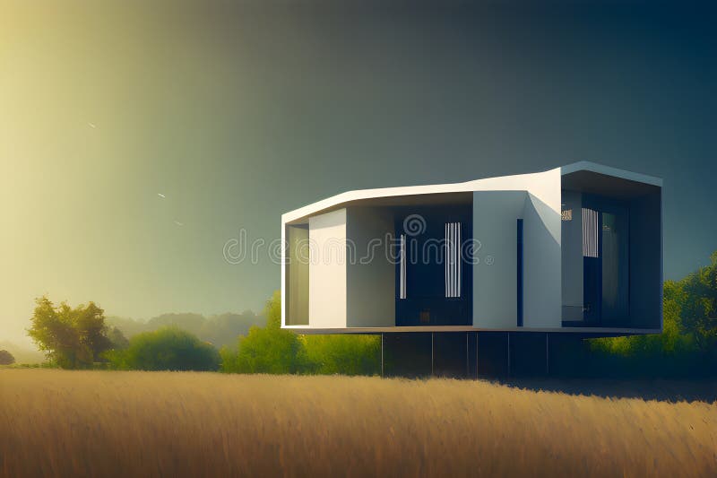 Modern Architecture House with Eco-friendly Structure. Generative AI ...