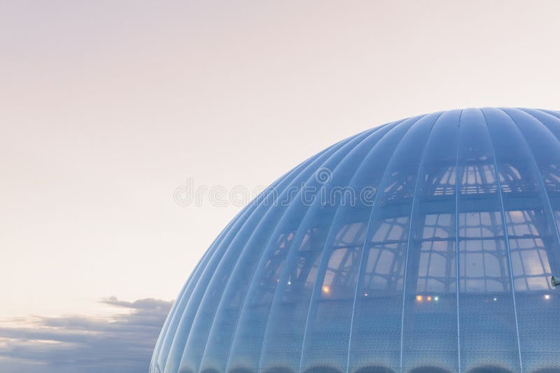 Modern Architecture, Huge Translucent Dome Against the Sky Stock Photo ...