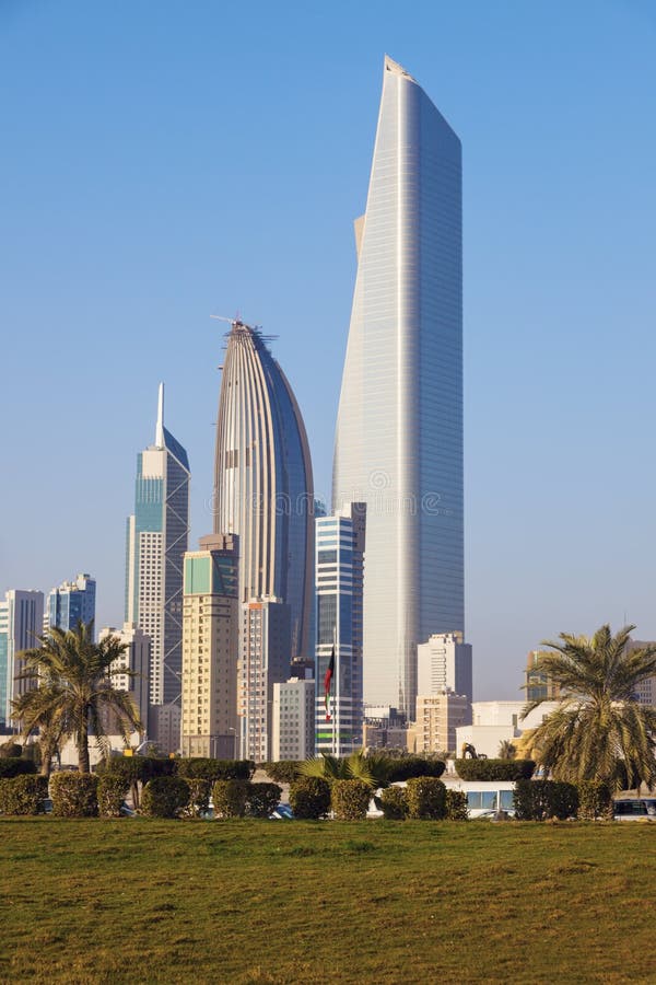 Modern Architecture of Kuwait City Stock Image - Image of sunset ...