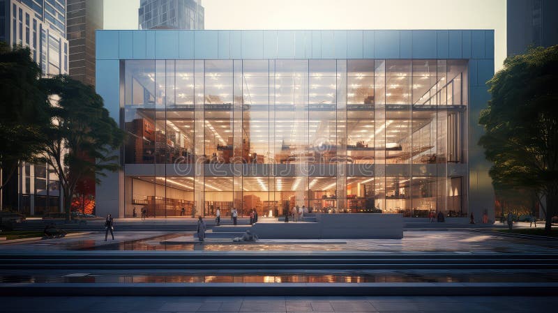 Modern Architecture Library Building Stock Illustration - Illustration ...