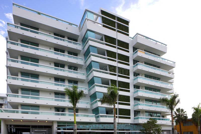 Modern Architecture Miami Beach Stock Image - Image of beach, building ...
