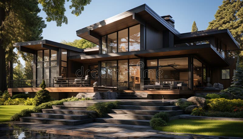 Modern Architecture Outdoors, Design Grass Building Exterior Staircase ...