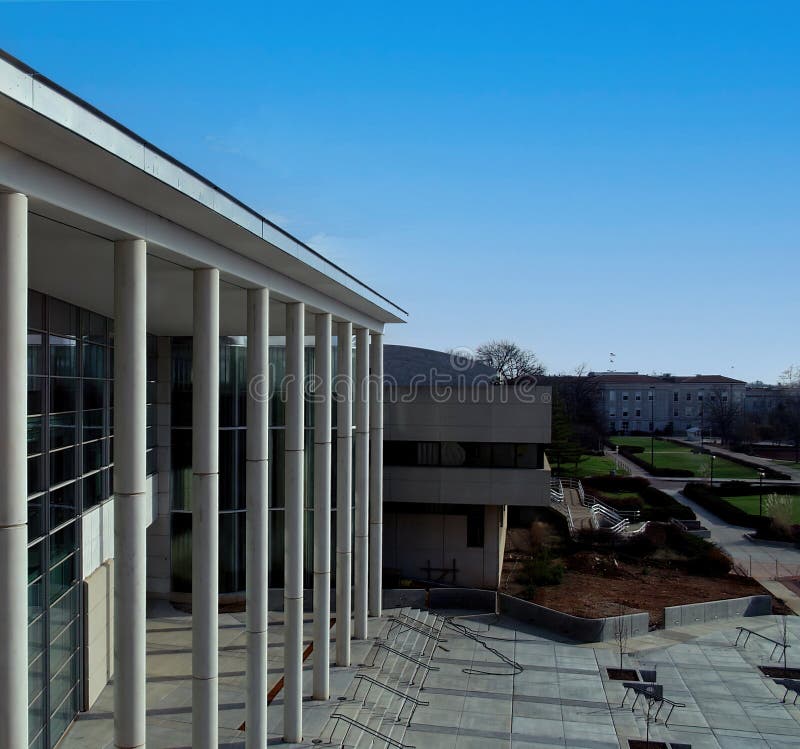 Modern Architecture Pillars Glass and Steps Editorial Photography ...