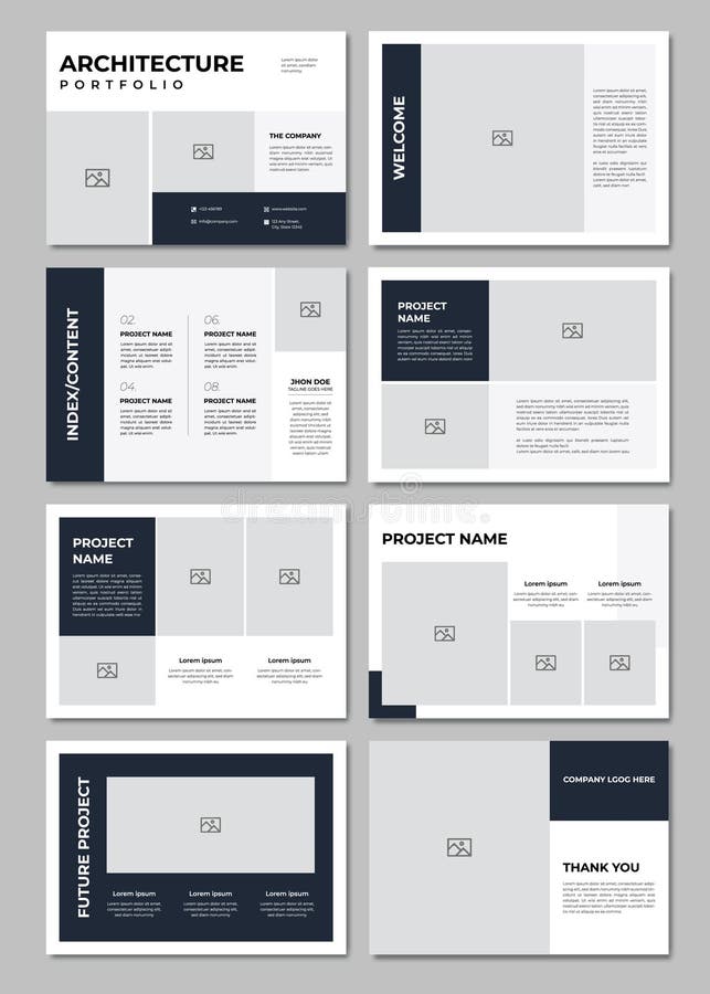 Modern Architecture Portfolio Template - A4 Landscape Layout for ...