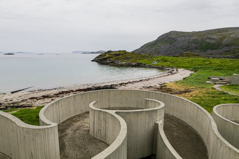Modern Architecture Resting Place at the Edge of 889 Road and a Beach ...