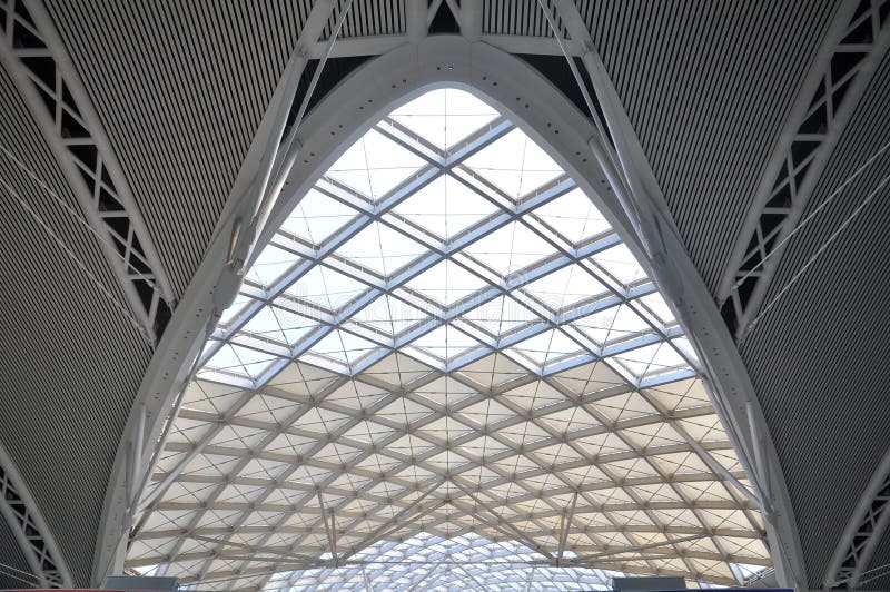 Modern Architecture Roof Structure Construction Site Stock Image ...