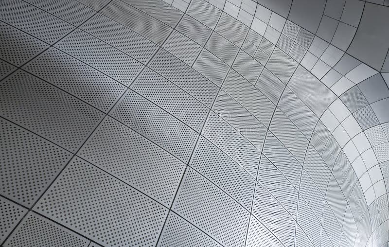 Modern Architecture Showing Metal Panels Creating Curved Wall Stock ...