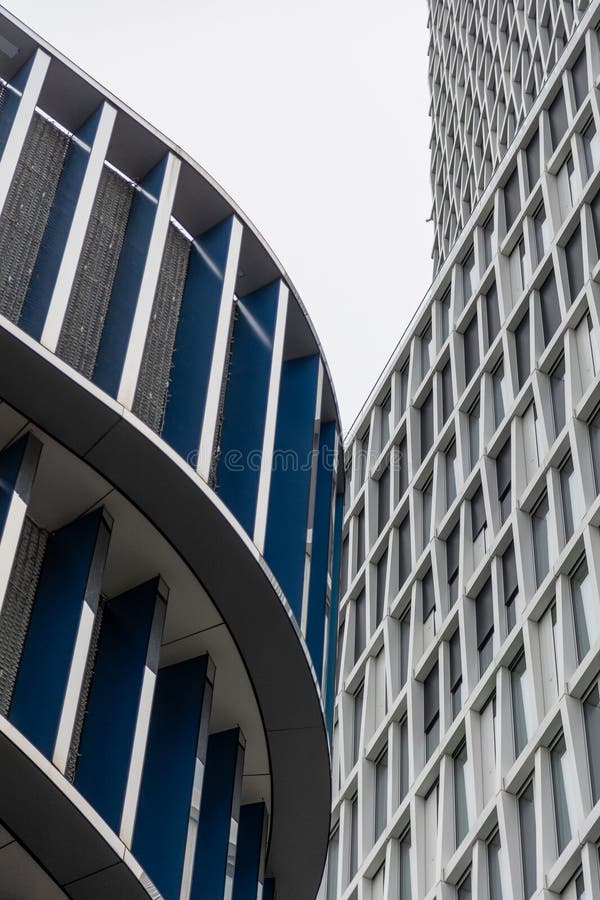 Modern Architecture Showing Rounded and Straight Lines Stock Photo ...