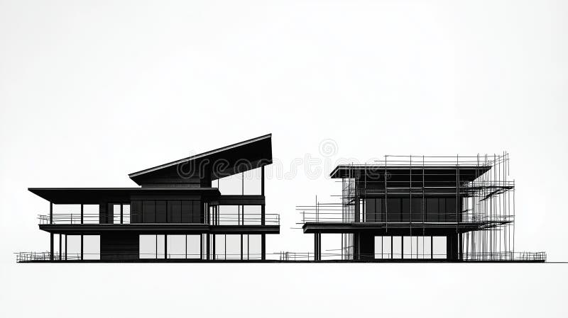 Modern Architecture Silhouettes Showcase Sleek Lines and Innovative ...