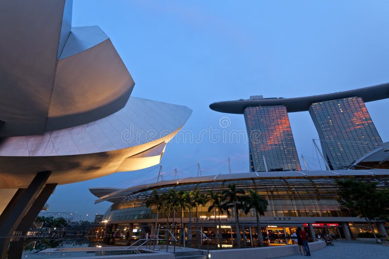 Modern Architecture in Singapore Stock Image - Image of reflection ...
