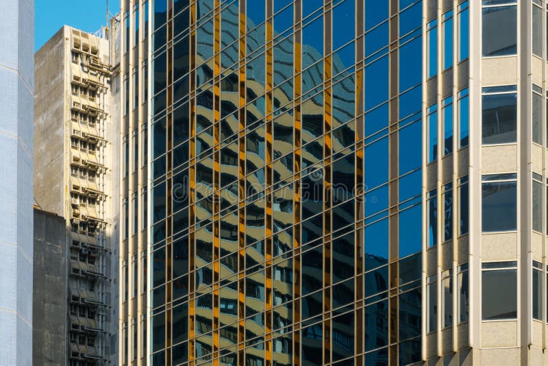 Skyscraper Facade with Sunlight Lens Flare - Building Exterior Stock ...