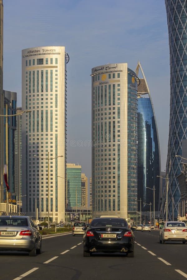 Modern Architecture and Skyscrapers in Doha. Editorial Stock Image ...