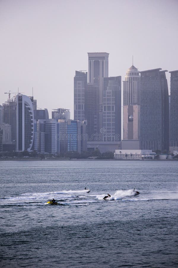 Modern Architecture and Skyscrapers in Doha. Editorial Photo - Image of ...