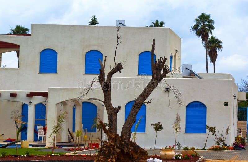 Modern Architecture with Blue Windows and Doors in Binyamina Israel ...