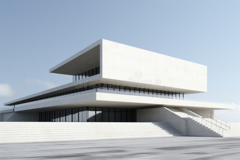 Modern Architecture with Stairs and Steps, AI Stock Illustration ...