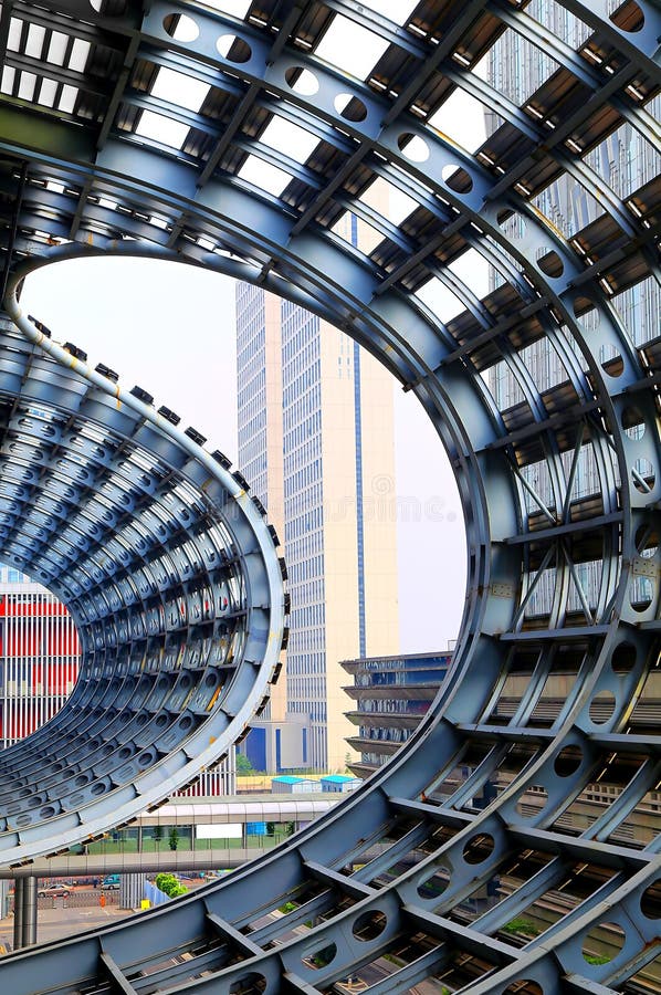 Modern Architecture Steel Structure Stock Image - Image of construction ...