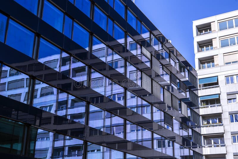 Modern Architecture in Geneva, Switzerland Stock Photo - Image of blue ...
