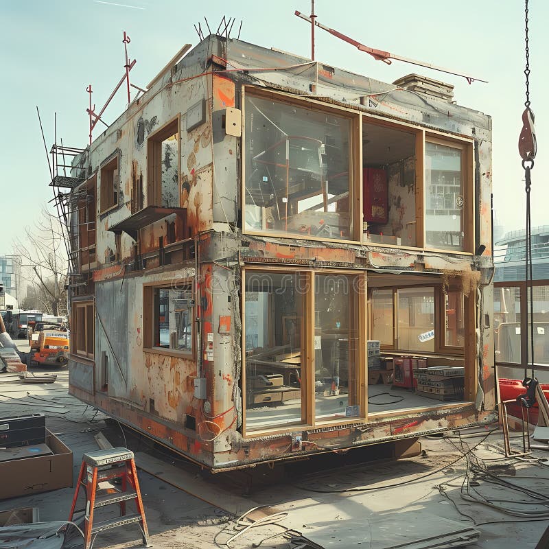 Modern Architecture Under Construction Stock Illustration ...