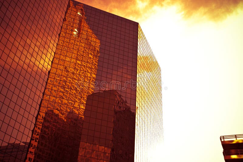Modern Architecture Under a Dramatic Sky Stock Image - Image of orange ...