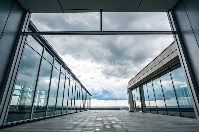 Modern Architecture Window To Sky Stock Illustration - Illustration of ...