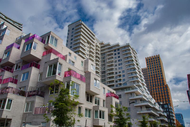 Modern Architecture at the Zuidas, Amsterdam Editorial Photo - Image of ...