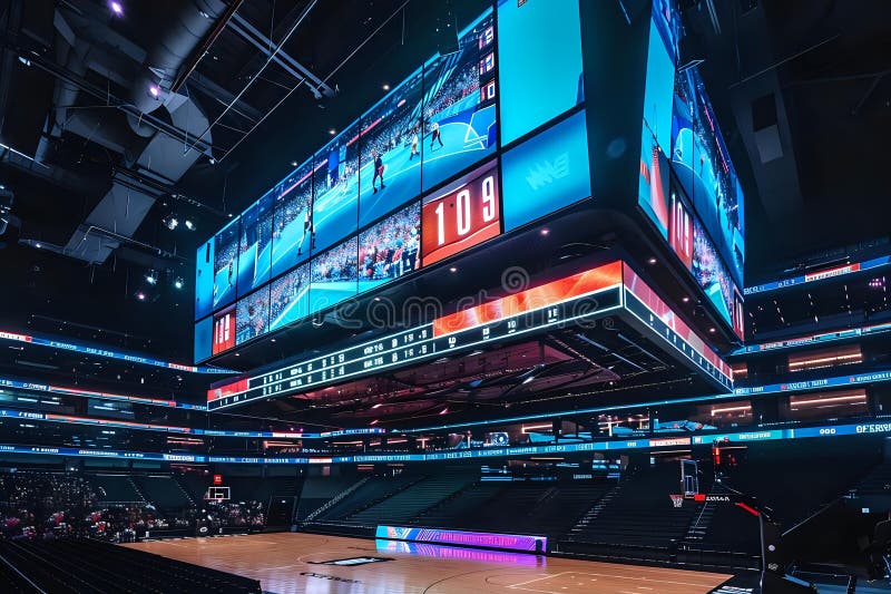 Modern Arena S Jumbotron, Captivating Visuals and Scoreboard Display ...