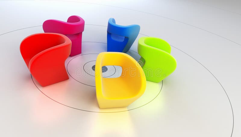 Modern Armchair 3D Rendering Stock Illustration - Illustration of easy ...