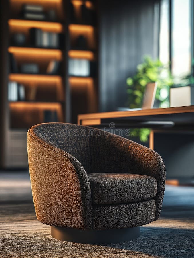 Modern Armchair in a Stylish Office Setting. Stock Photo - Image of ...
