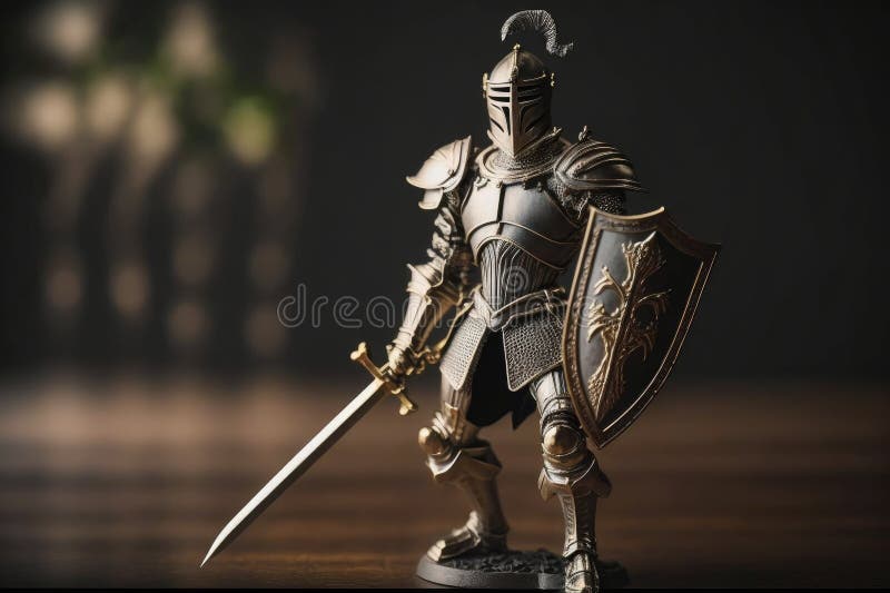 Modern Armor Steel Walking Knight with Sword Stock Illustration ...