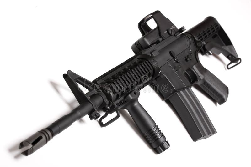 Modern Army Weapon. M4 RIS Carbine. Stock Image - Image of isolated ...