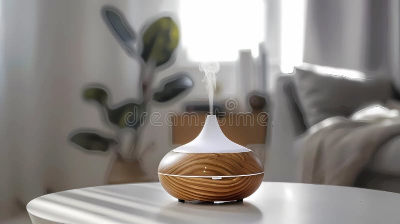Modern Aroma Oil Diffuser on Table in Stylish Room Stock Image - Image ...
