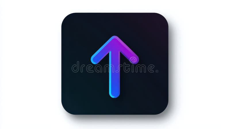 Modern Arrow Icon with Gradient Color on Dark Background Stock ...
