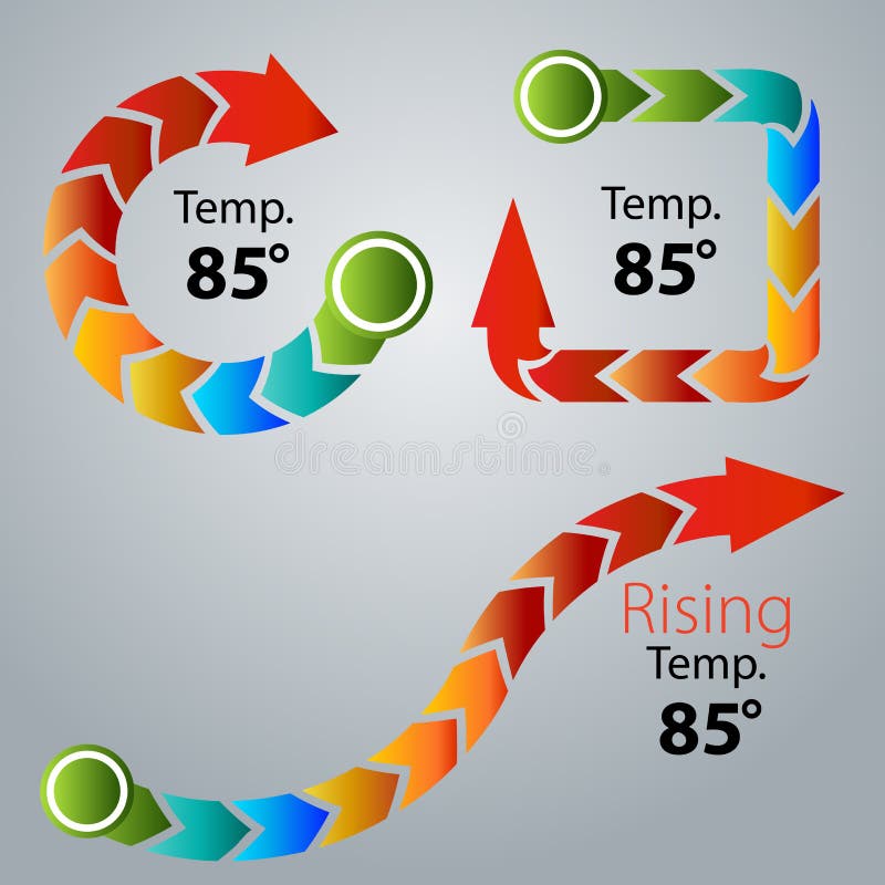 Thermometer Temperature Arrow Set Stock Vector - Illustration of ...