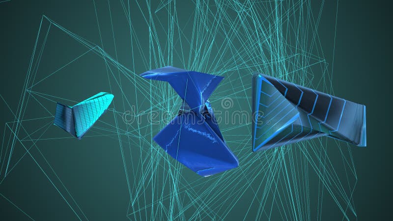 Modern Art Animation of Entangled Objects Stock Photo - Image of ...