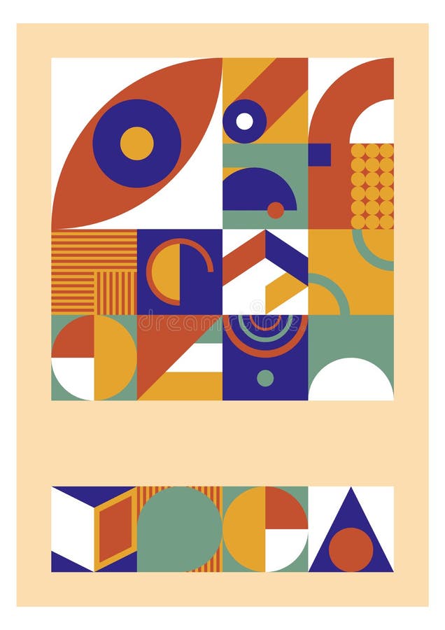 Modern Art Blocks Design. Decorative Geometric Poster Stock Vector ...