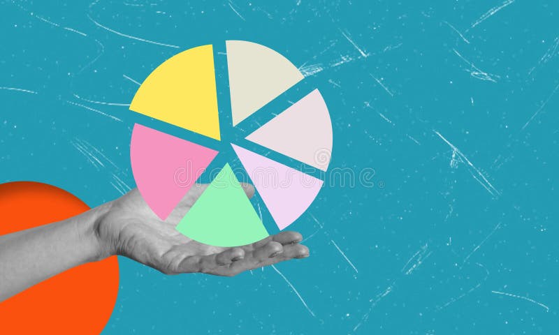 Modern Art Collage Featuring Hand and Round Graphs, and Diagrams Stock ...