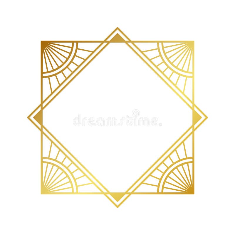 Modern Art Deco Golden Frame Stock Vector - Illustration of modern ...