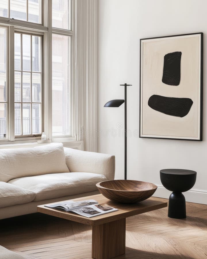 Modern Art Deco Interior Design of a Living Room. Stock Image - Image ...