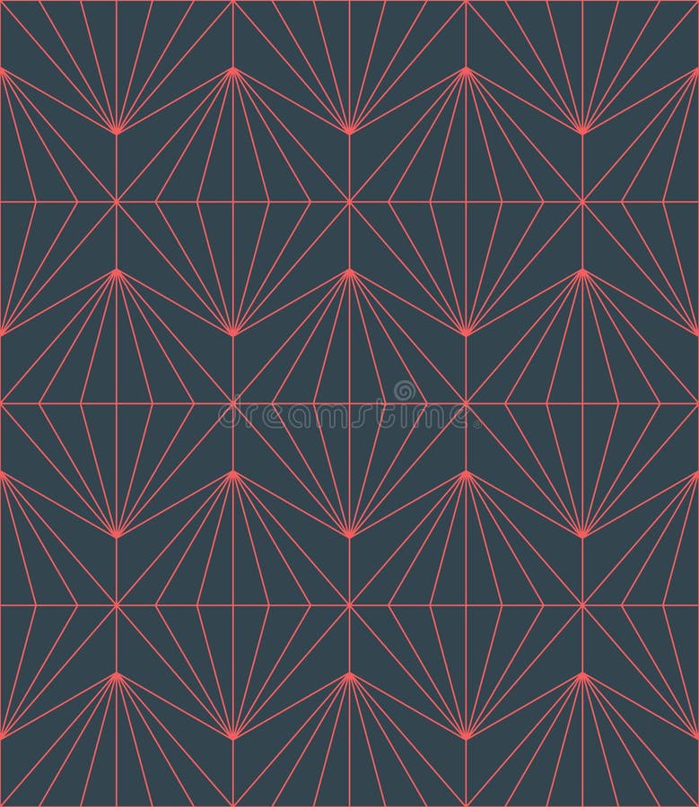 Modern Art Deco Line Art Seamless Pattern Vector Trendy Abstract ...