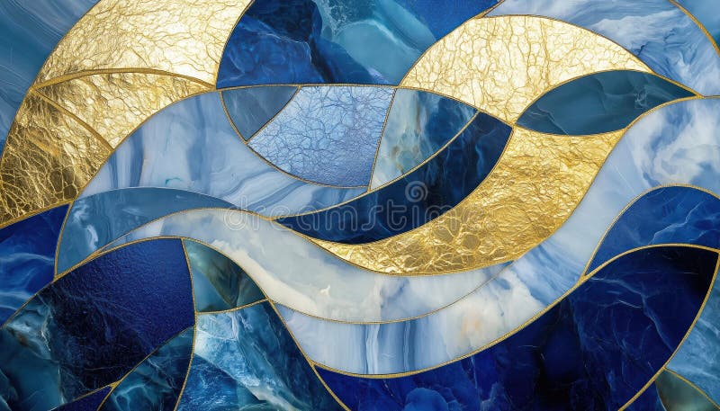 Modern Art Deco Mosaic Inlay with Marble Stock Image - Image of gold ...