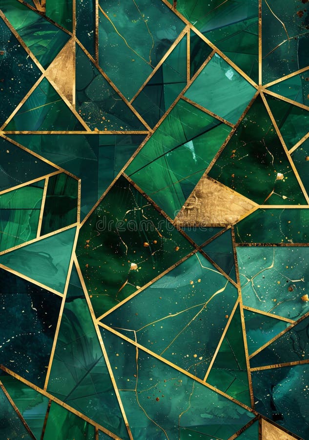 Gold Emerald Green Geometric Pattern Stock Illustrations – 800 Gold ...