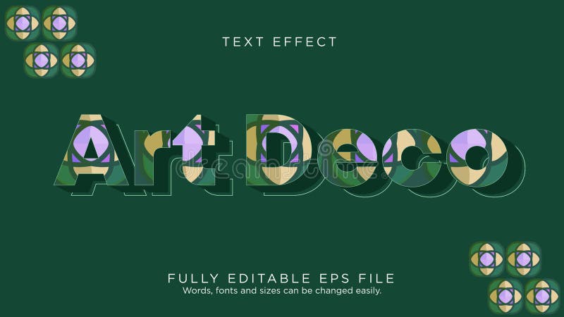 Modern Art Deco Pattern Text Effect Font Type Stock Illustration ...