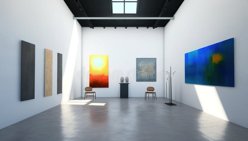 Modern Art Exhibition Backdrop, Made with Generative AI Stock ...