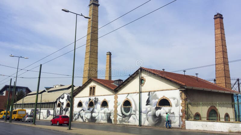 Modern art on a factory editorial image. Image of light - 108963160